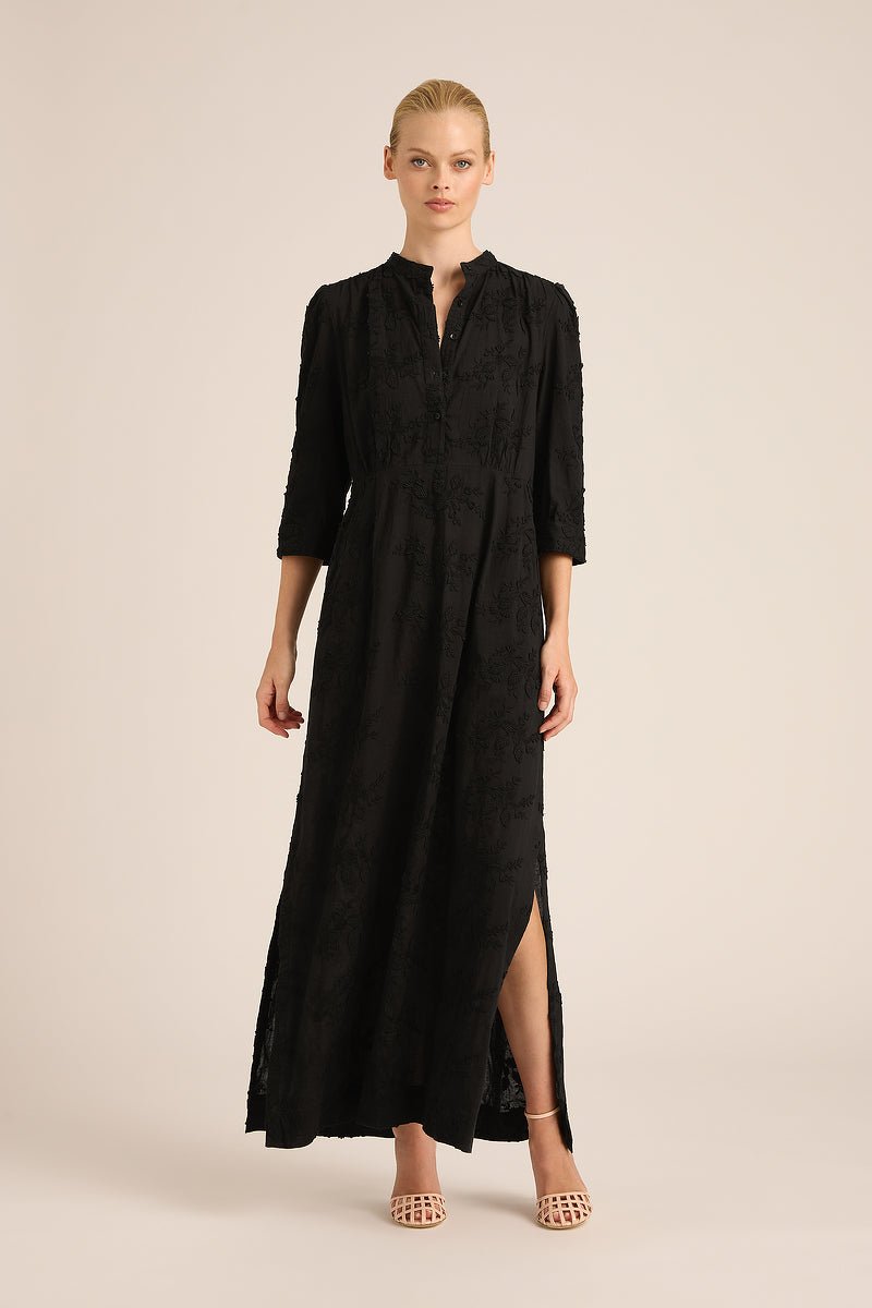 MARY COTTON EMBROIDERED ORIENT DRESS - Lola Australia